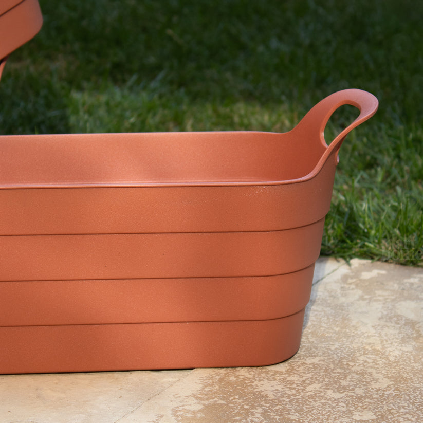 Darthome Set Of 4 Terracotta Plastic Trough Planters 44x15x13.5cm ...