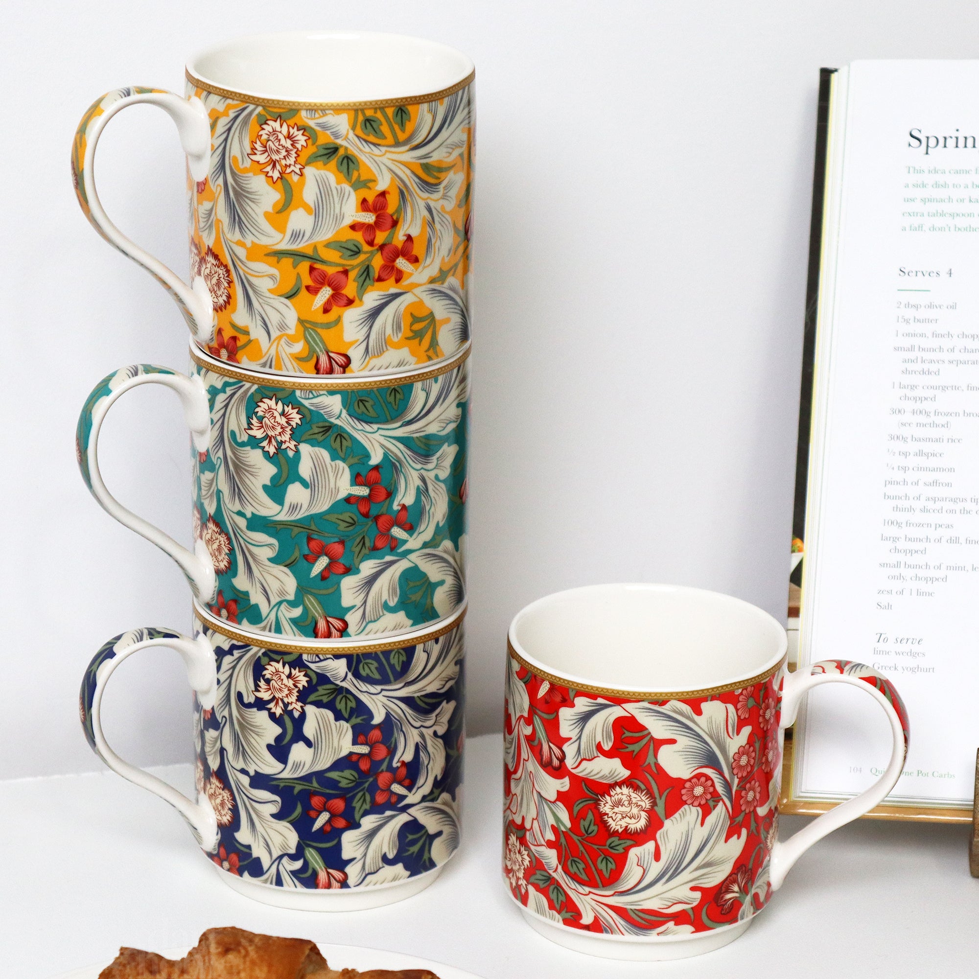 William Morris Tapestry Stacking Mugs Set Of 4, 300ml – Darthome