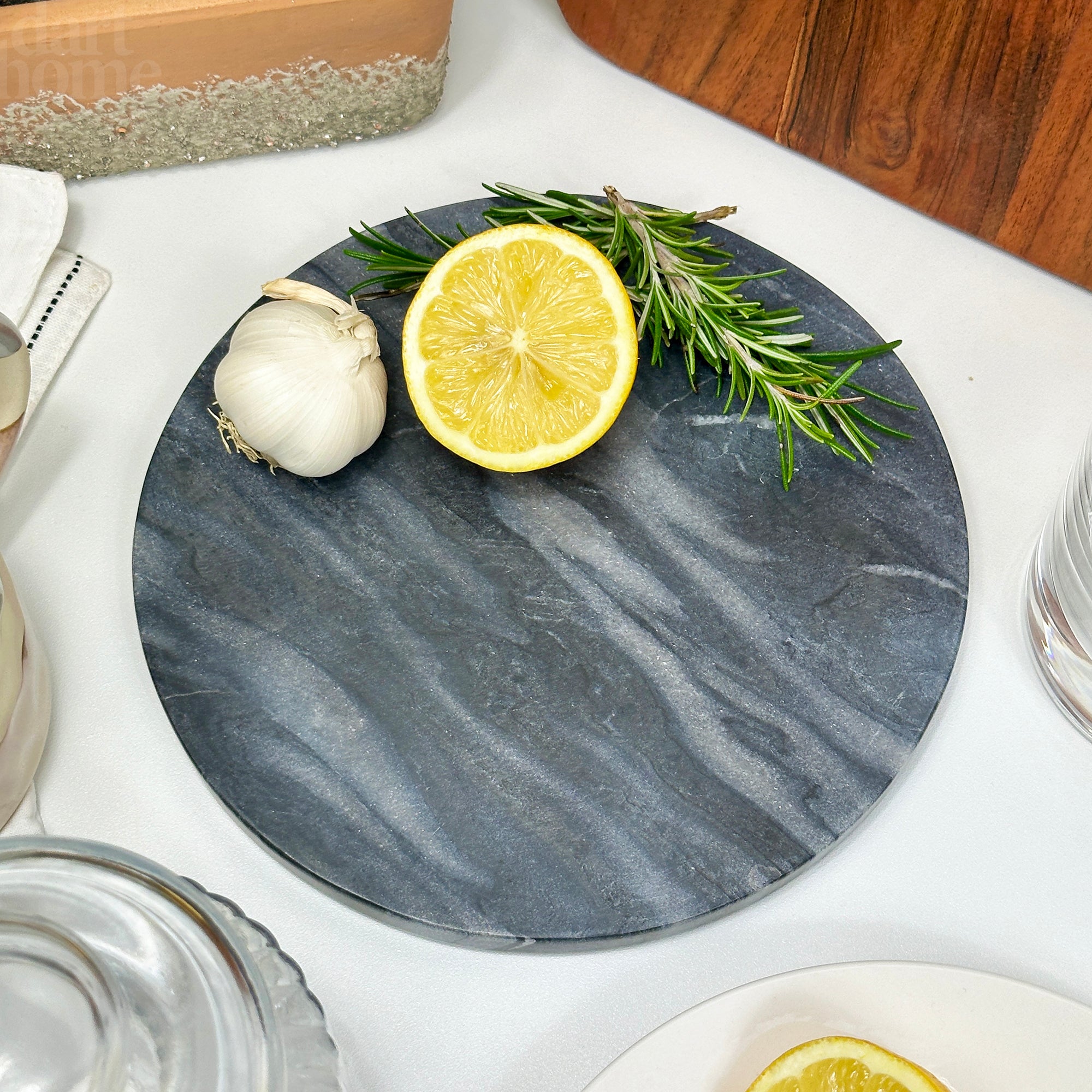 Darthome Grey Round Marble Board 20x1.5x20cm – Darthome Limited