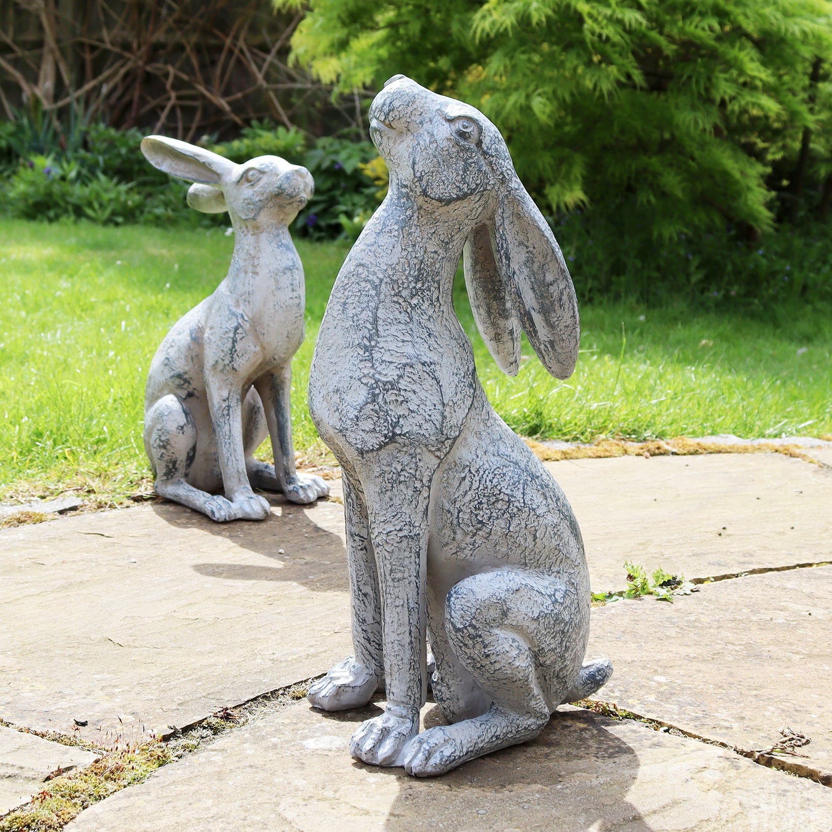 Darthome Antique Grey Garden Hare Ornaments Set Of 2 – Darthome Limited