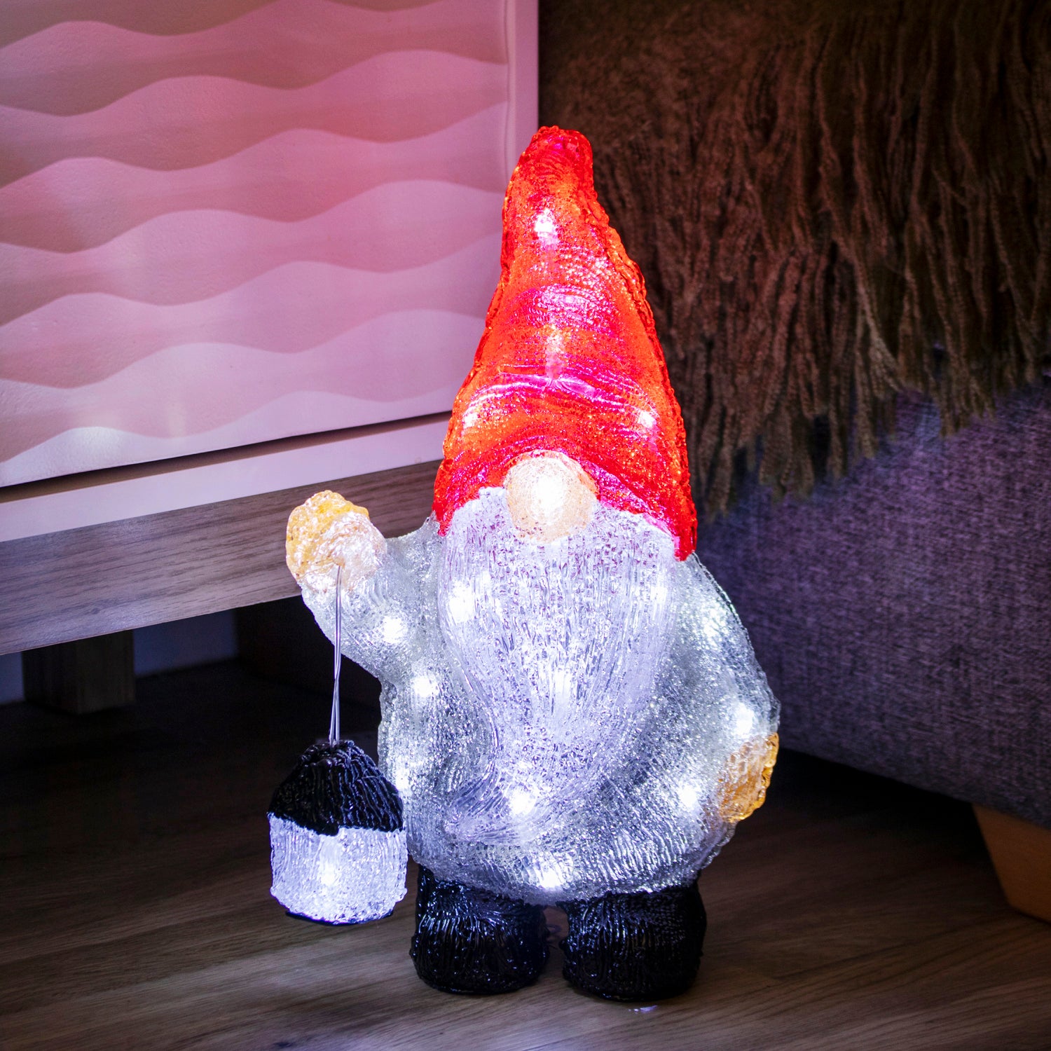 Darthome Light Up Christmas Gonk With Lantern Ornament 20x40x15.5cm