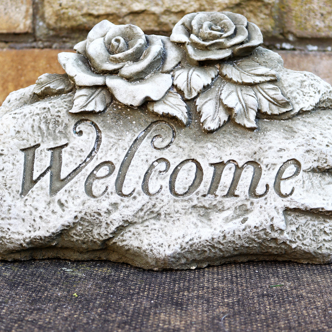 Darthome Floral Welcome Stone Sculpture 33x19x16cm – Darthome Limited