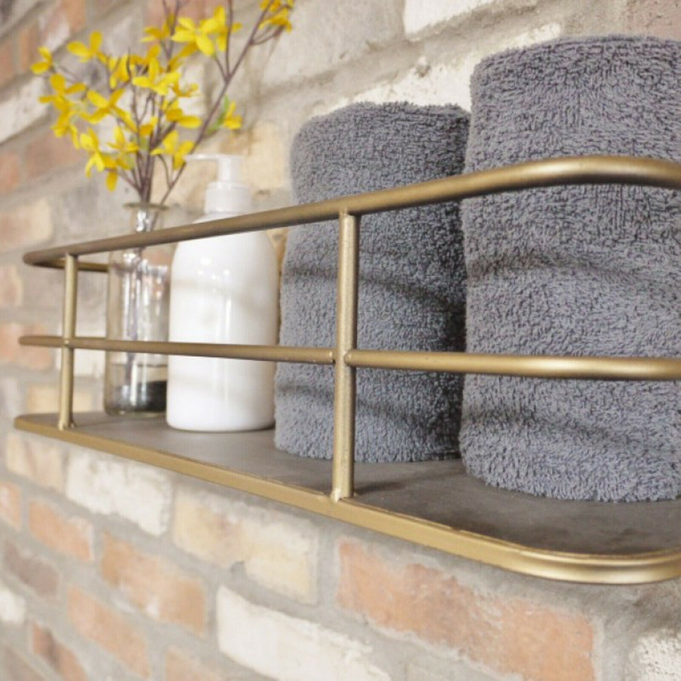 Darthome Industrial Gold Metal Wall Shelf 55x13x15cm – Darthome Limited