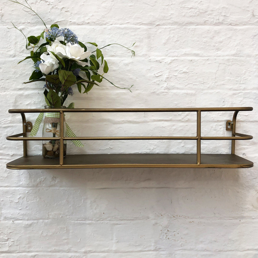 Darthome Industrial Gold Metal Wall Shelf 55x13x15cm – Darthome Limited