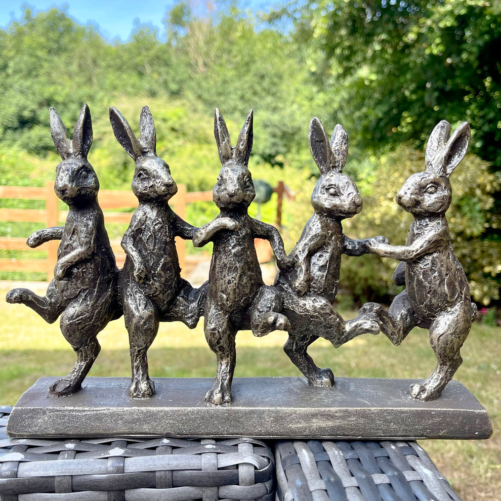 Darthome Antique Gold Five Dancing Hares Sculpture – Darthome Limited