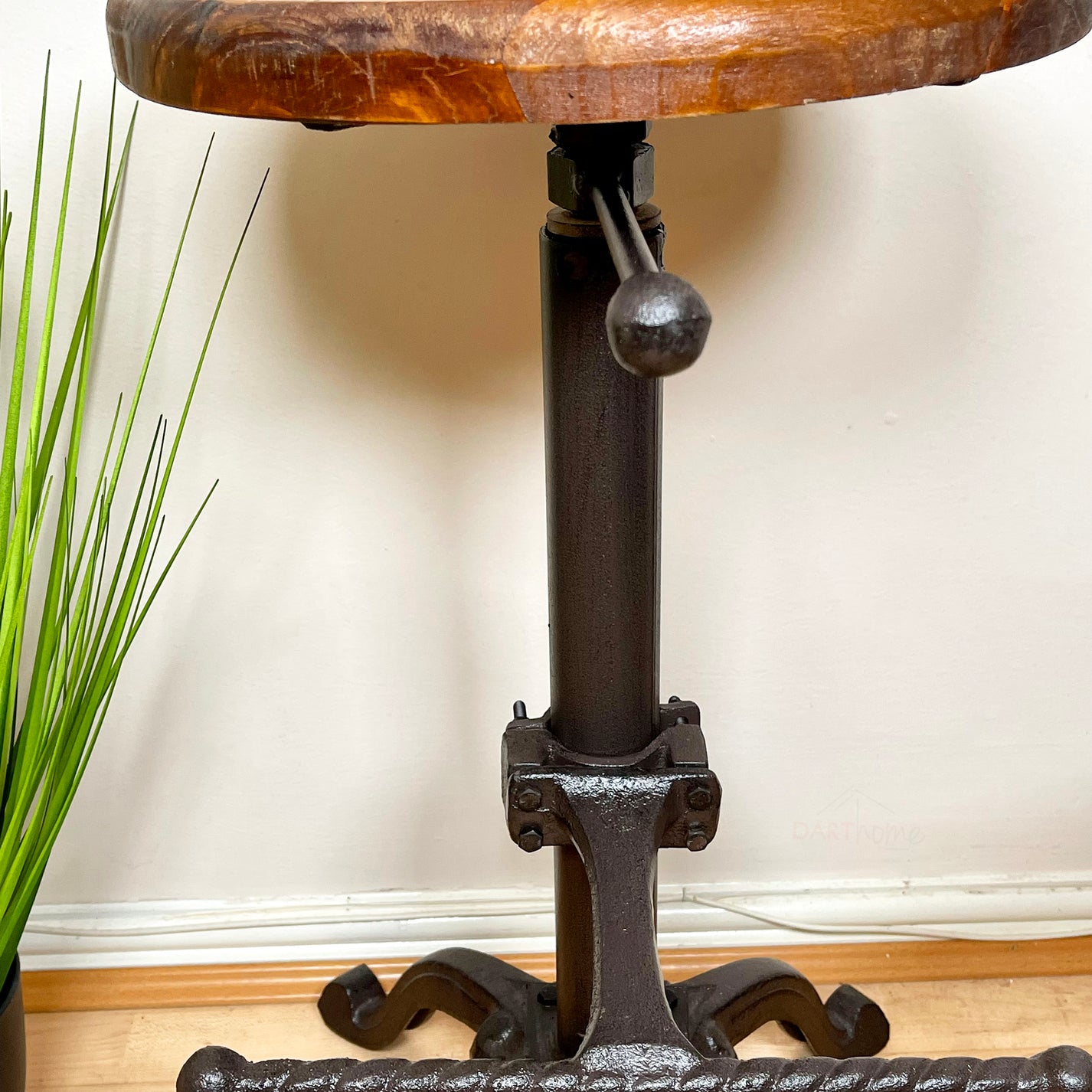 Adjustable Cast Iron Stool With Wooden Top – Darthome Limited