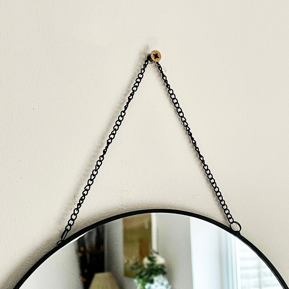 Darthome Black Small Chain Hanging Mirror 30cm – Darthome Limited